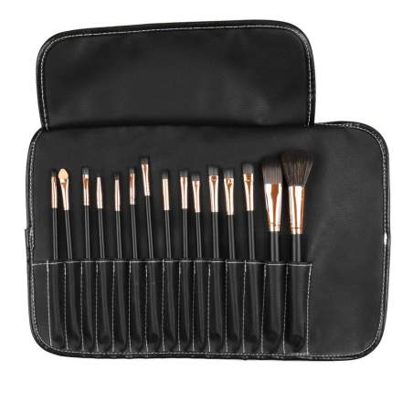 Sminkborstar med Fodral - 15 borstar