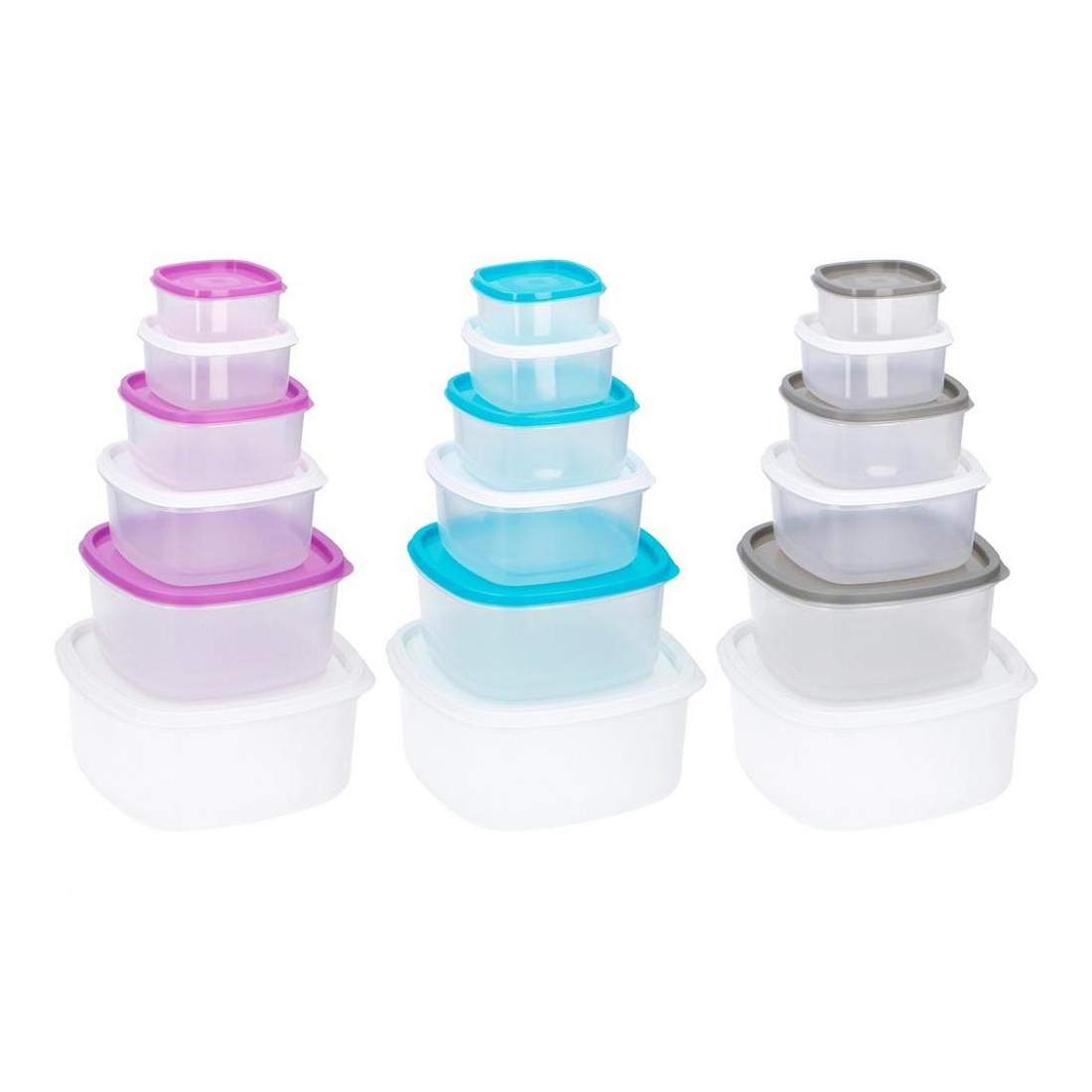 5x Lunch boxes in different sizes - Assorted colors