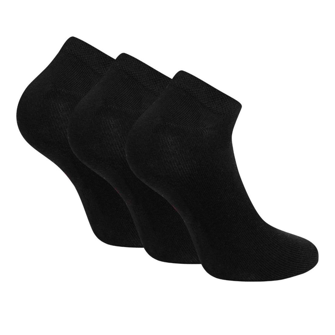 Ankelstrømper i bambus, sort - 3-pak