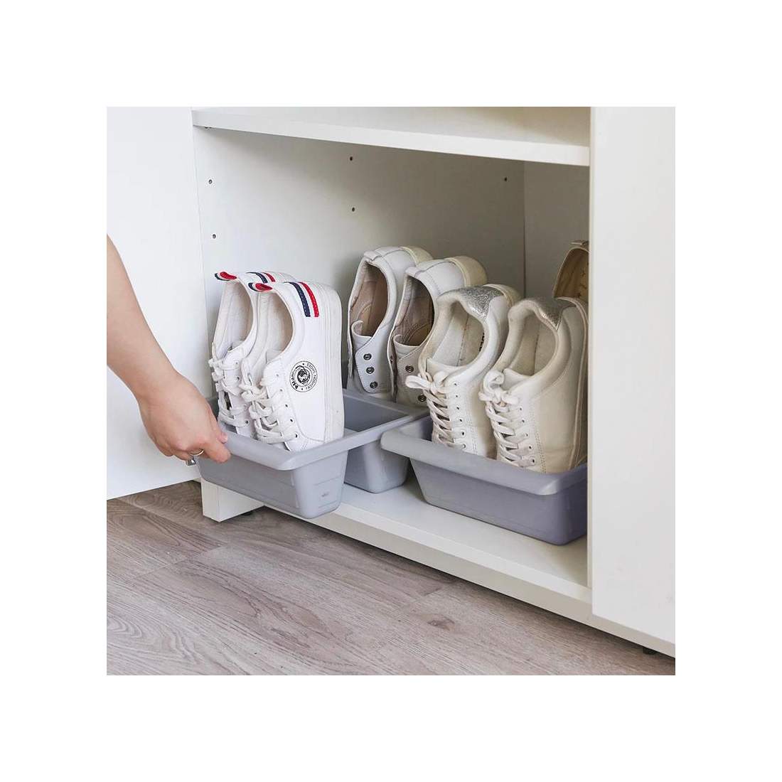 Skoopbevaring til 3 par sko - Grå