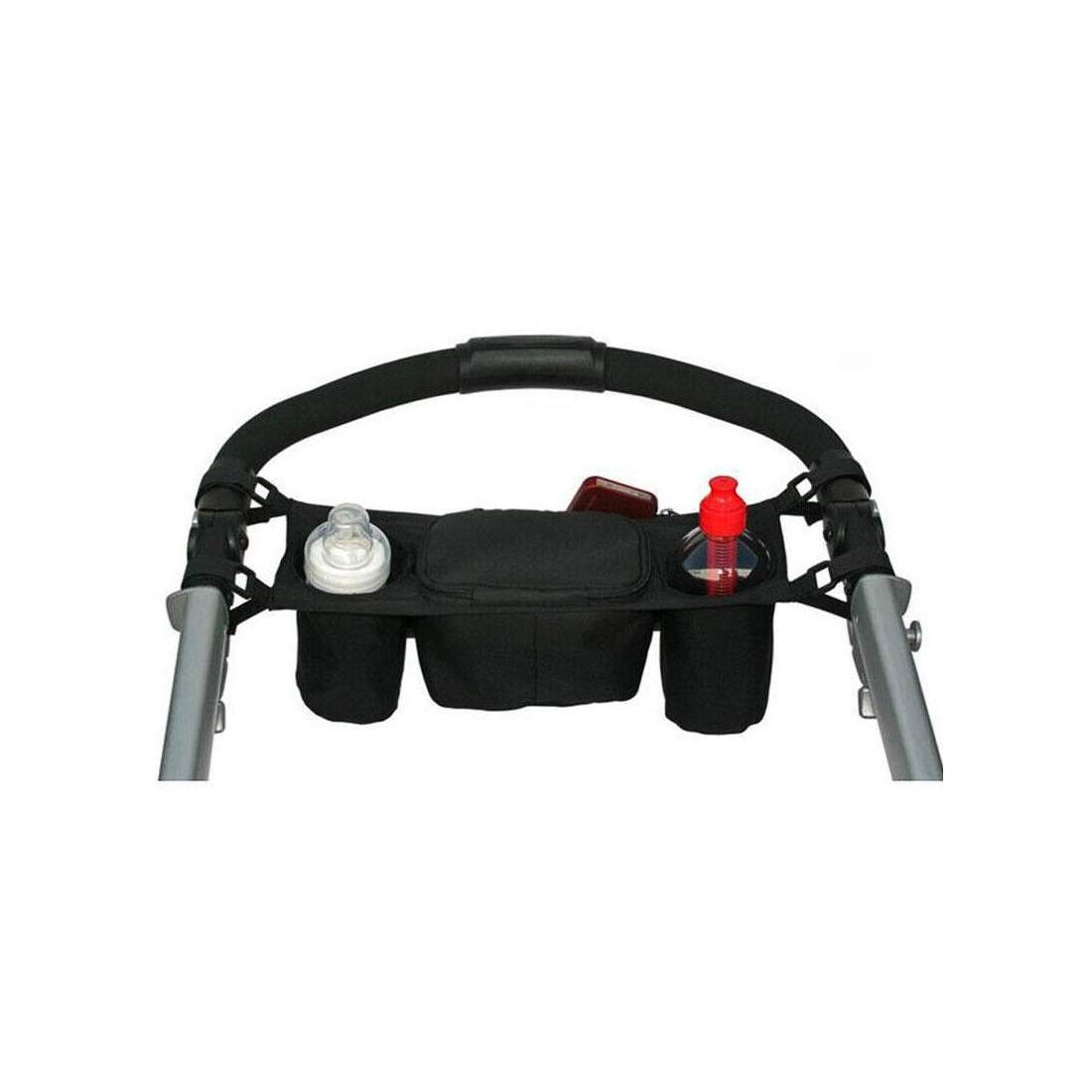 Stroller storage with cup holder