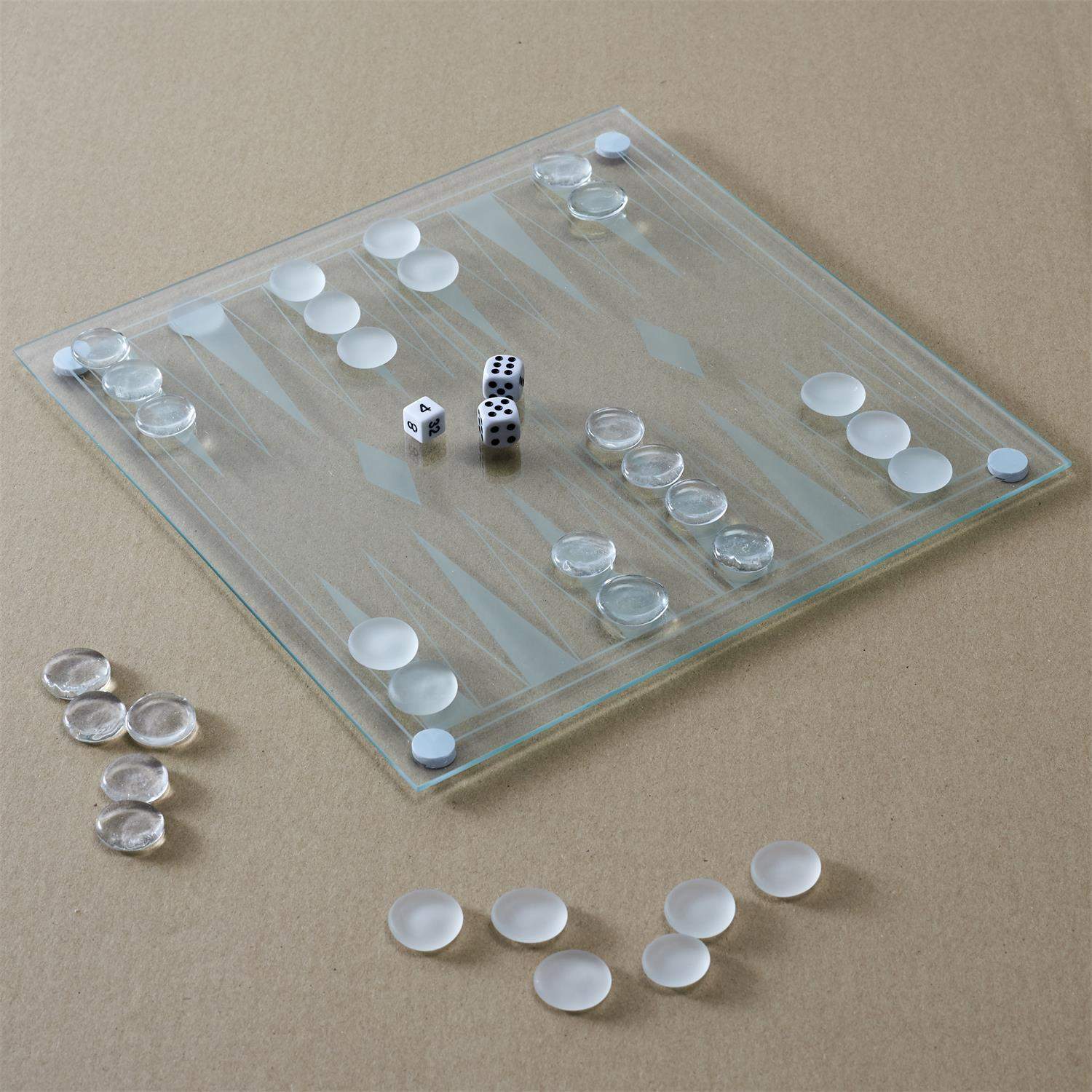 Backgammon game in glass
