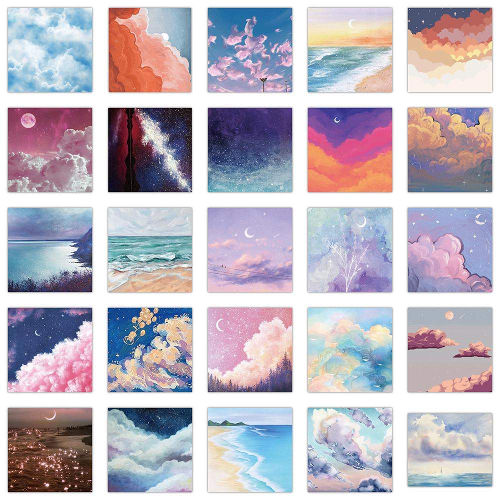 Stickers - beautiful landscapes - 50 pcs