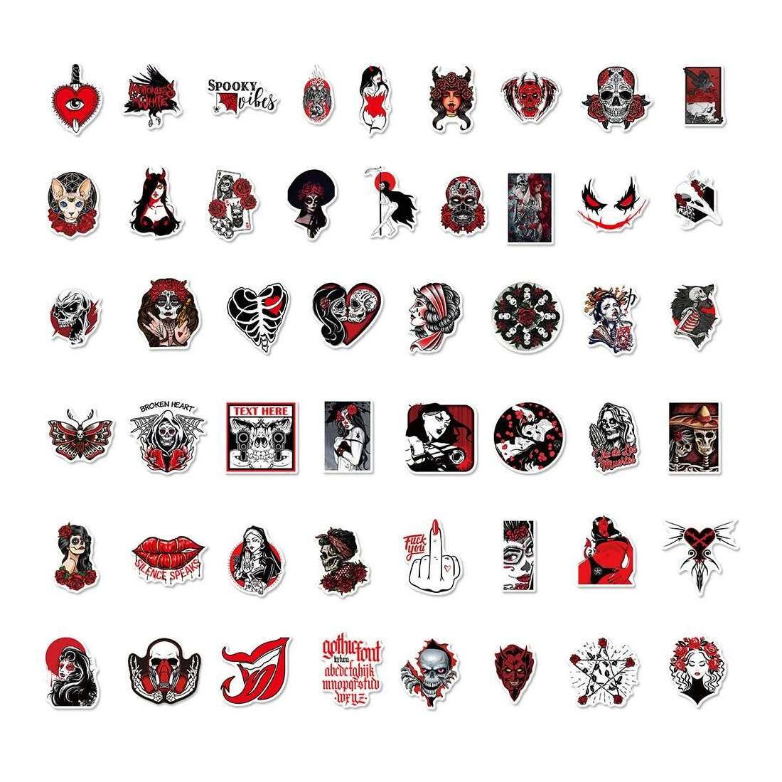 Stickers with gothic motifs - 50 pcs | eStore