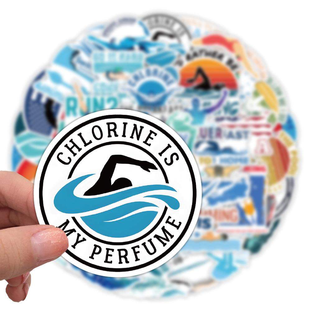 Stickers - swimming - 50 pcs