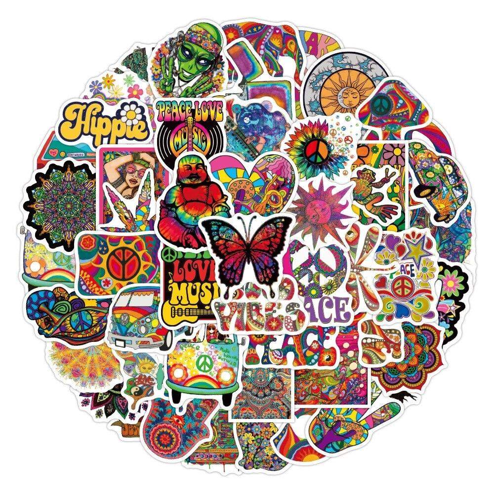 Stickers - hippie - 50 pcs | eStore