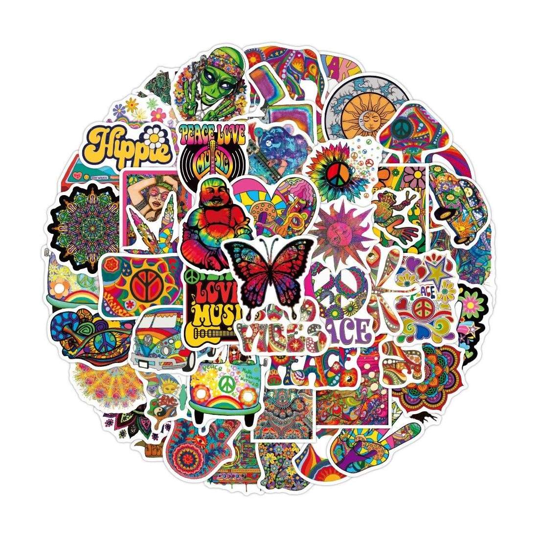 Stickers - hippie - 50 pcs | eStore