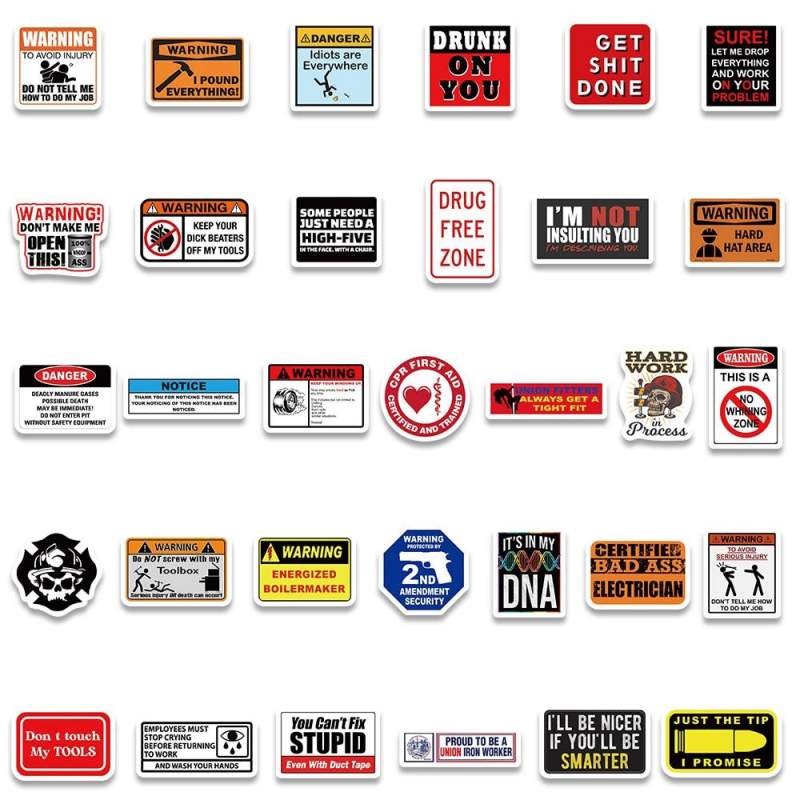 Stickers - humor - fun signs - 98 pcs