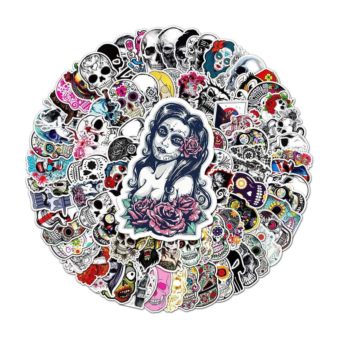 Stickers - cool skull motifs - 50 pcs | eStore