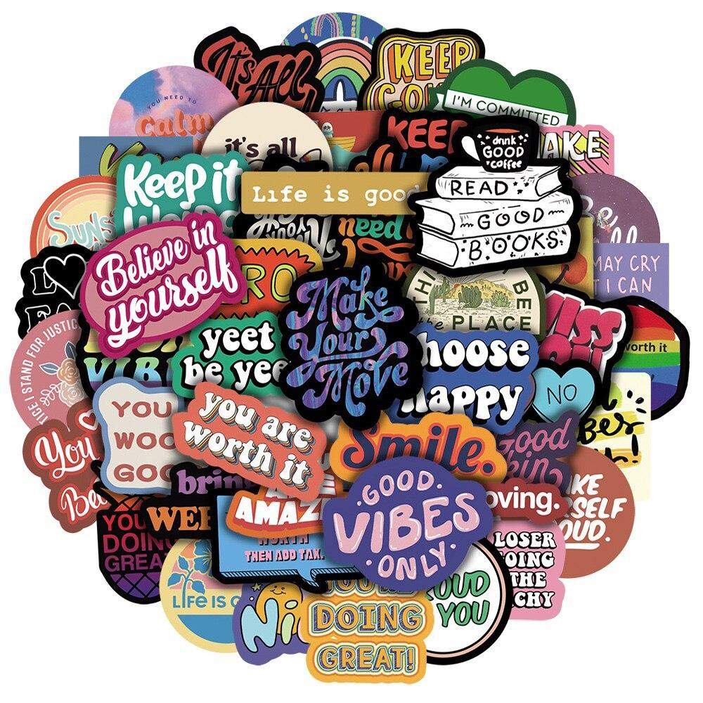 Stickers - positive messages - 50 pcs | eStore