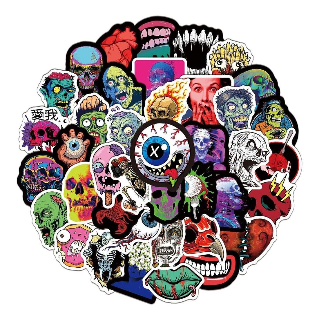 Stickers - zombies - 50 pcs
