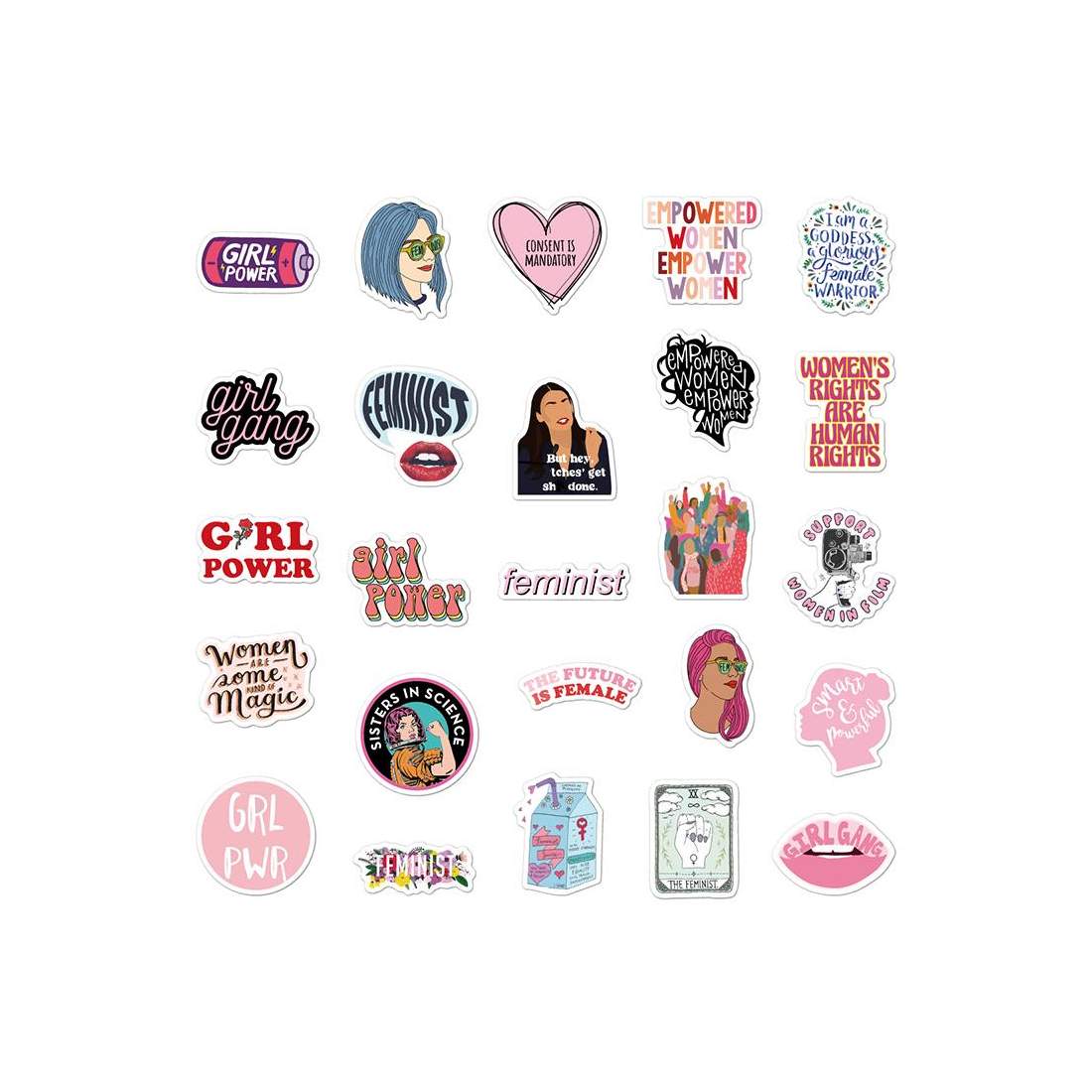 Stickers - Girl Power - 50 pcs