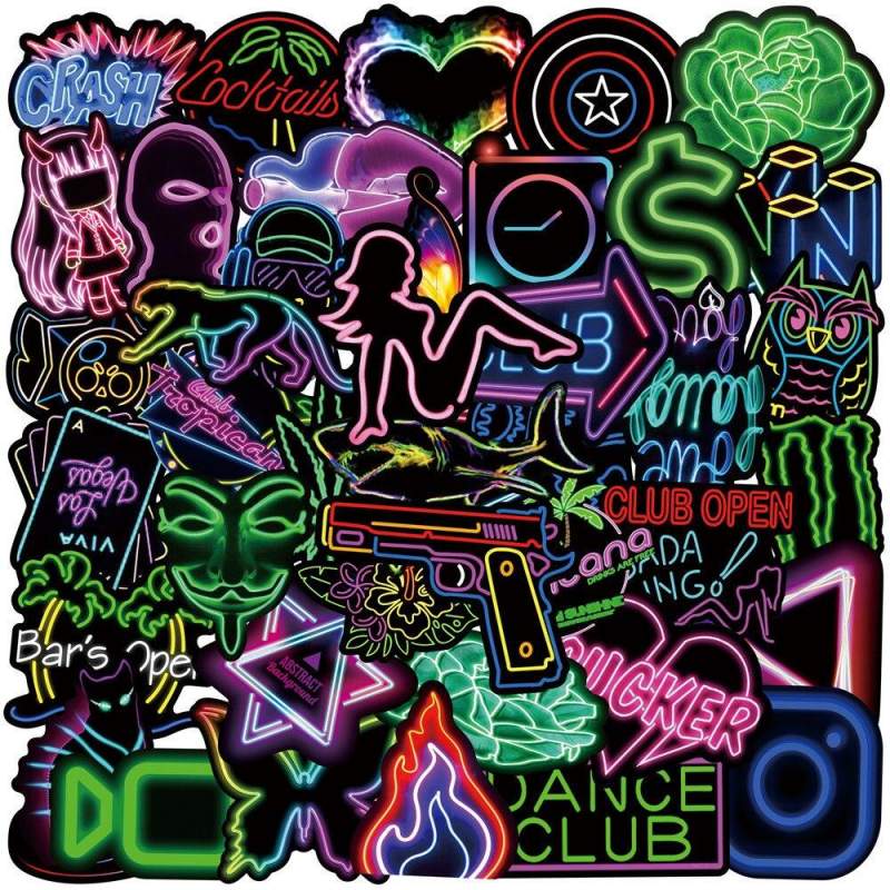 Stickers neon signs - 50 pcs | eStore