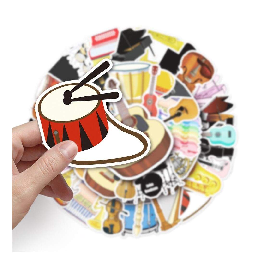 Stickers - musical instruments - 50 pcs | eStore