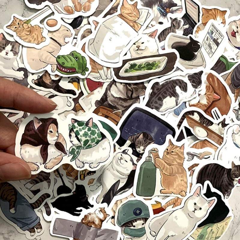 Stickers - cartoon cats - 54 pcs | eStore