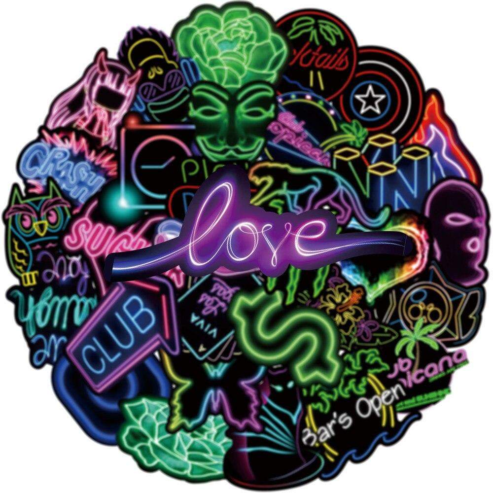 Stickers neon signs - 50 pcs