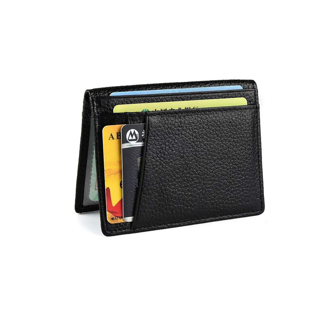 Card holder of leather - black | eStore