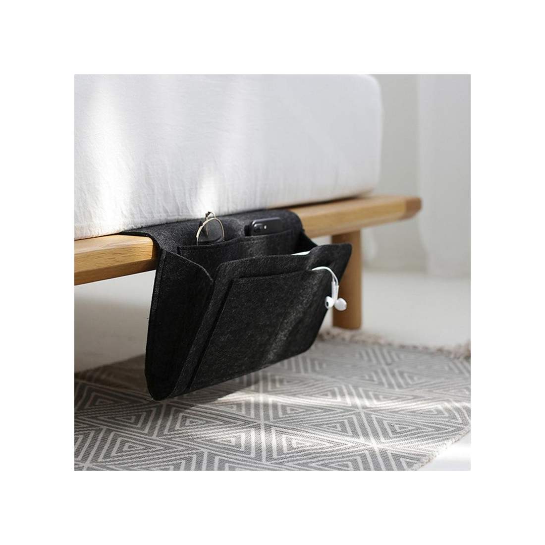 Smart bed storage - textile - gray | eStore