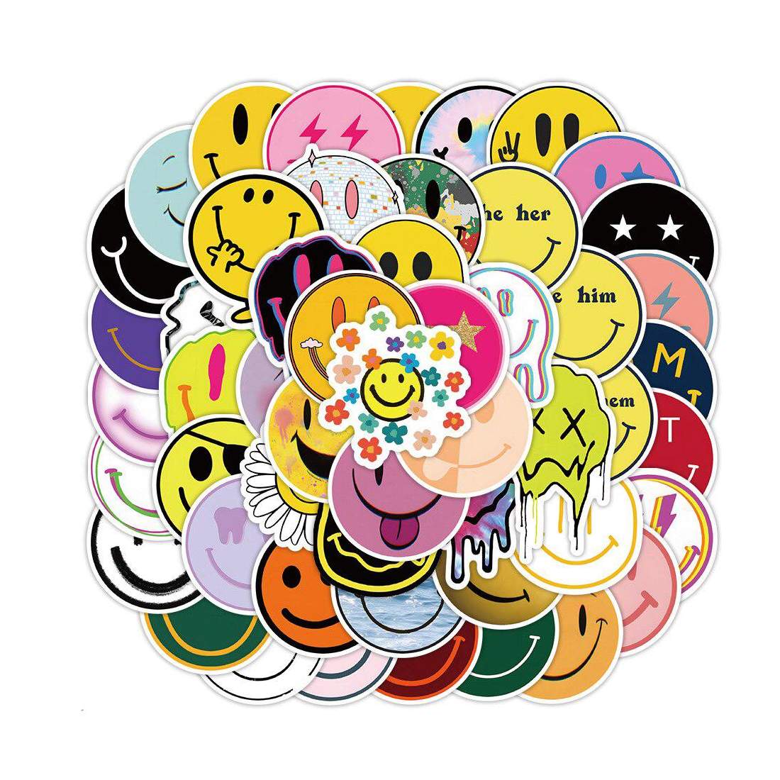 Stickers - Smiley - 50 pcs