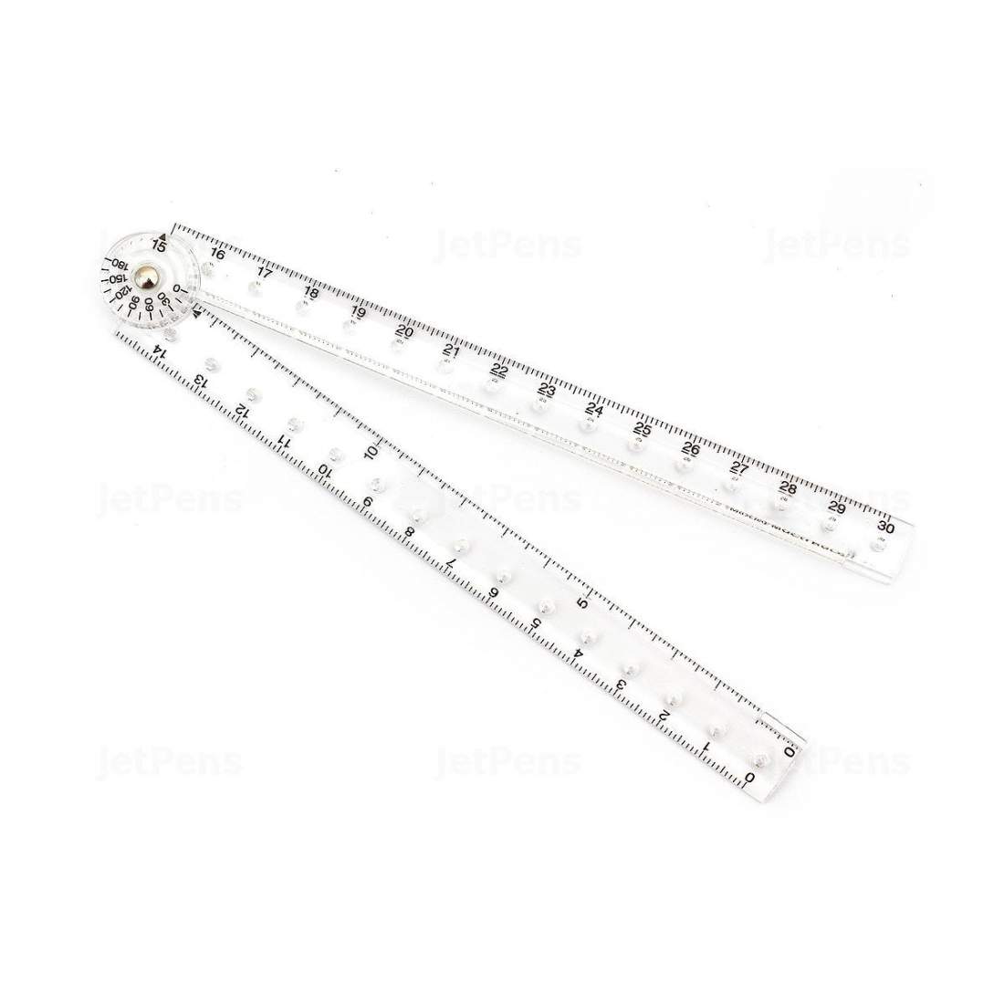 Folding ruler with a degree board