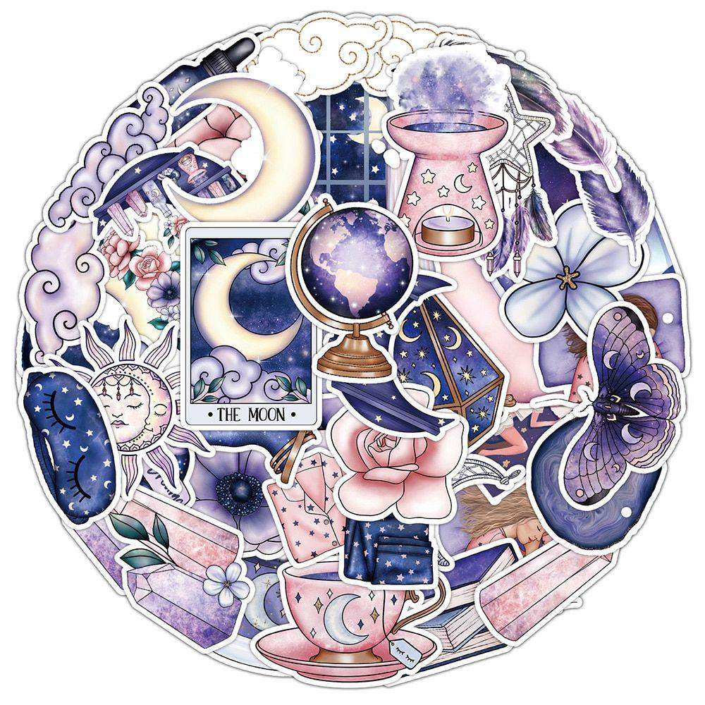 Cute stickers - Moon motifs - 50 pcs