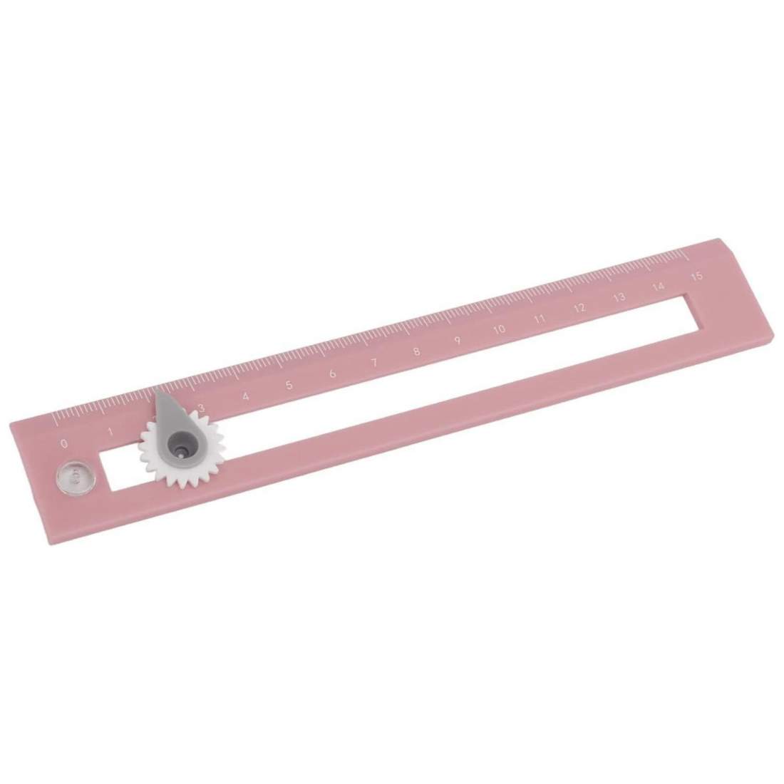 Multifunktionel lineal med roterende kompas - pink