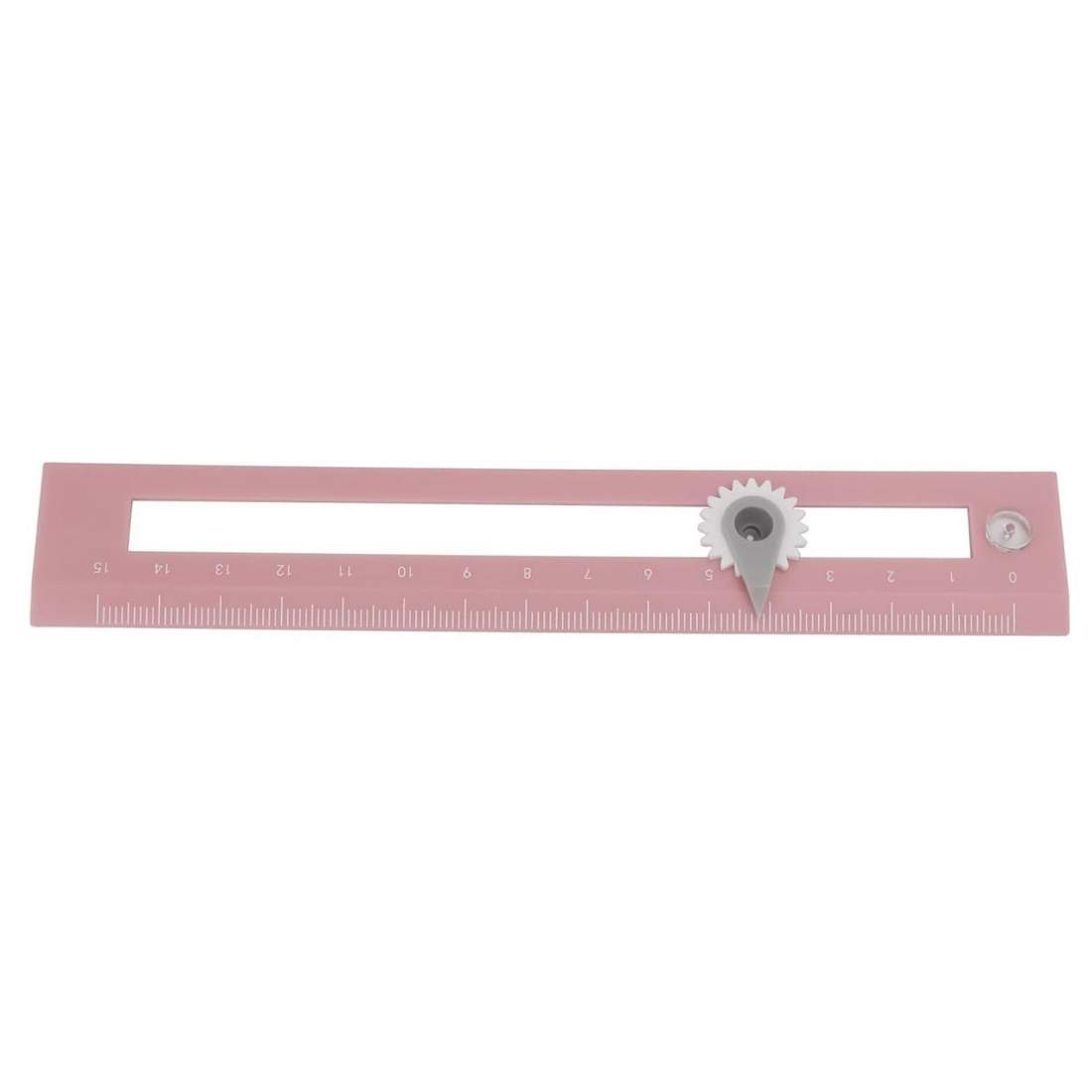 Multifunktionel lineal med roterende kompas - pink