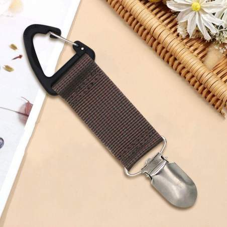 Hat clamp for bag - brown