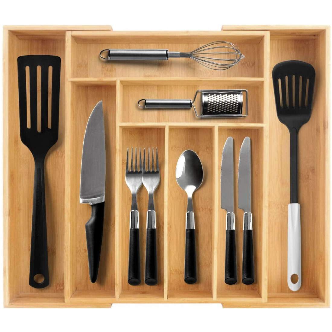 Cutlery Box in Bamboo - Extendable