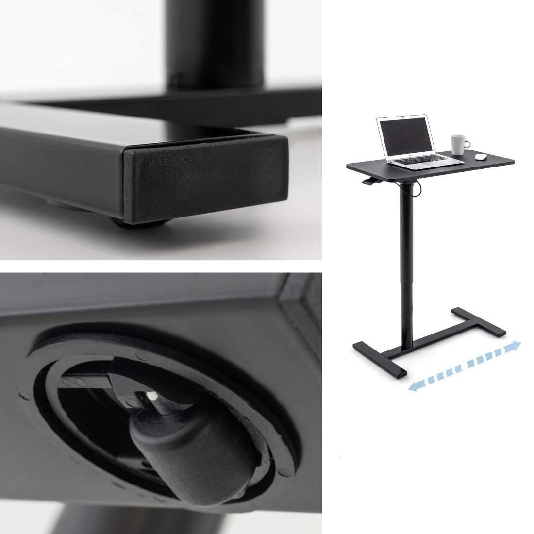 Adjustable Laptop Table - Black - MDF