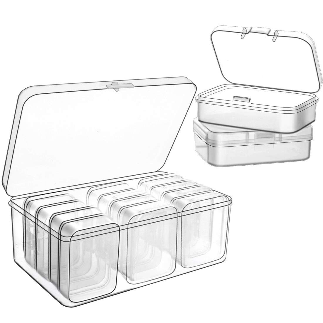 12 small storage boxes - plastic | eStore