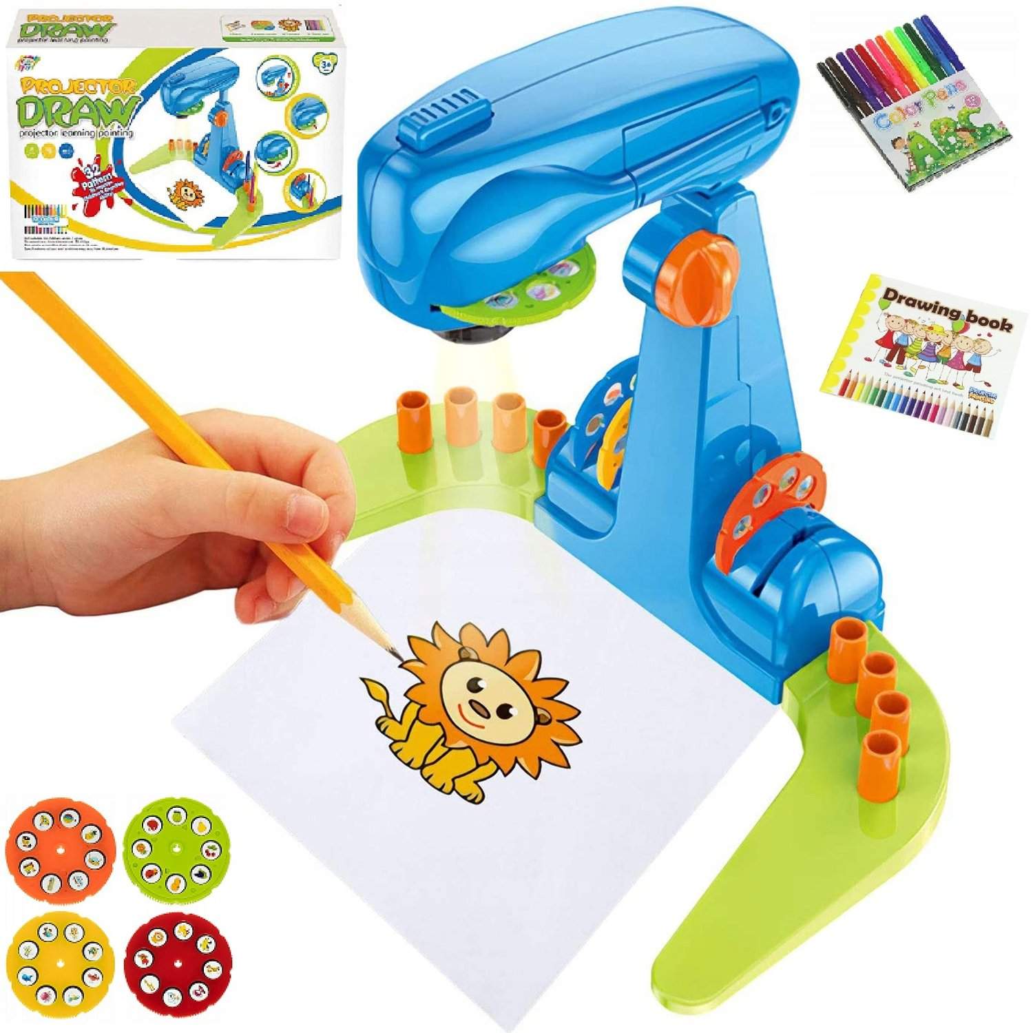 Projector to draw - drawing blocks and pens included