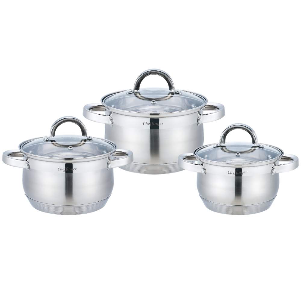 6 Piece Stainless Steel Pan Set