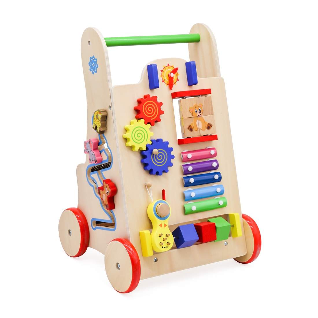 Wooden activity trolley for children