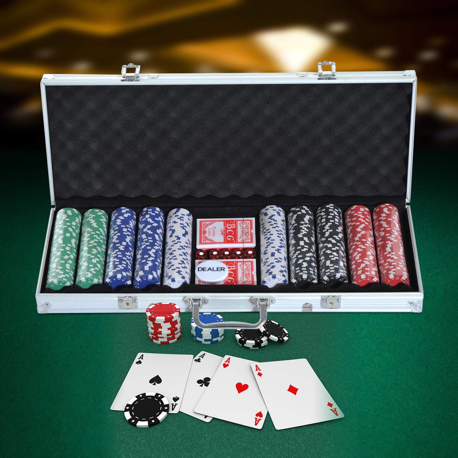 Poker case with 500 chips and aluminum case