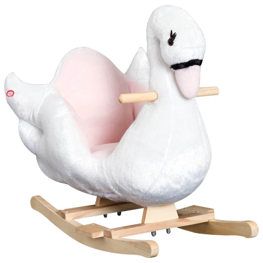 Rocking Horse For Children In Pink + White Cuddly Rocking Animal Toy ...