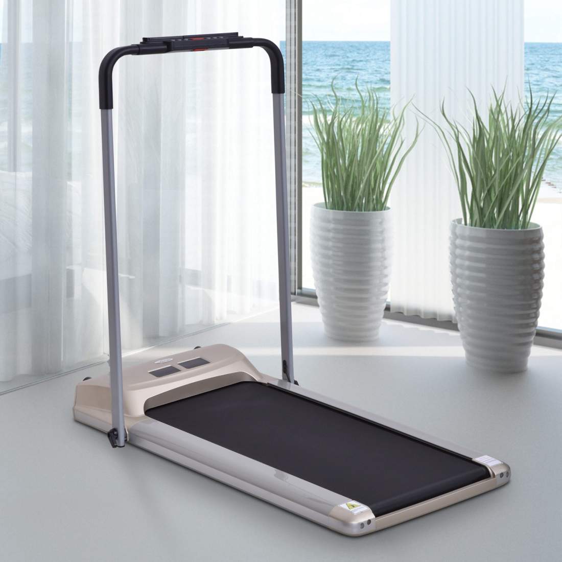 Foldable Electric Treadmill with LCD, 1-10 km/h