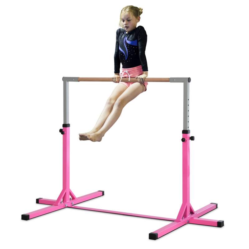 Height-adjustable Gymnastics Bar in Steel and Wood