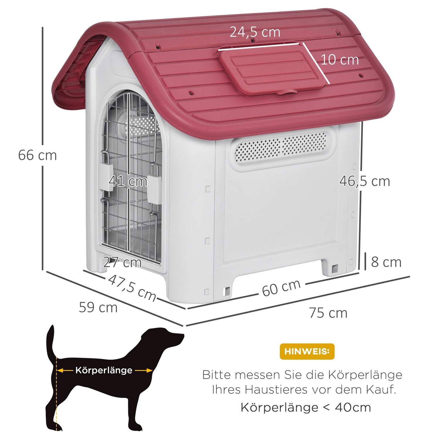 Dog Kennel Outdoor Dog House With Roof Hatch Gate Shelter For Small ...