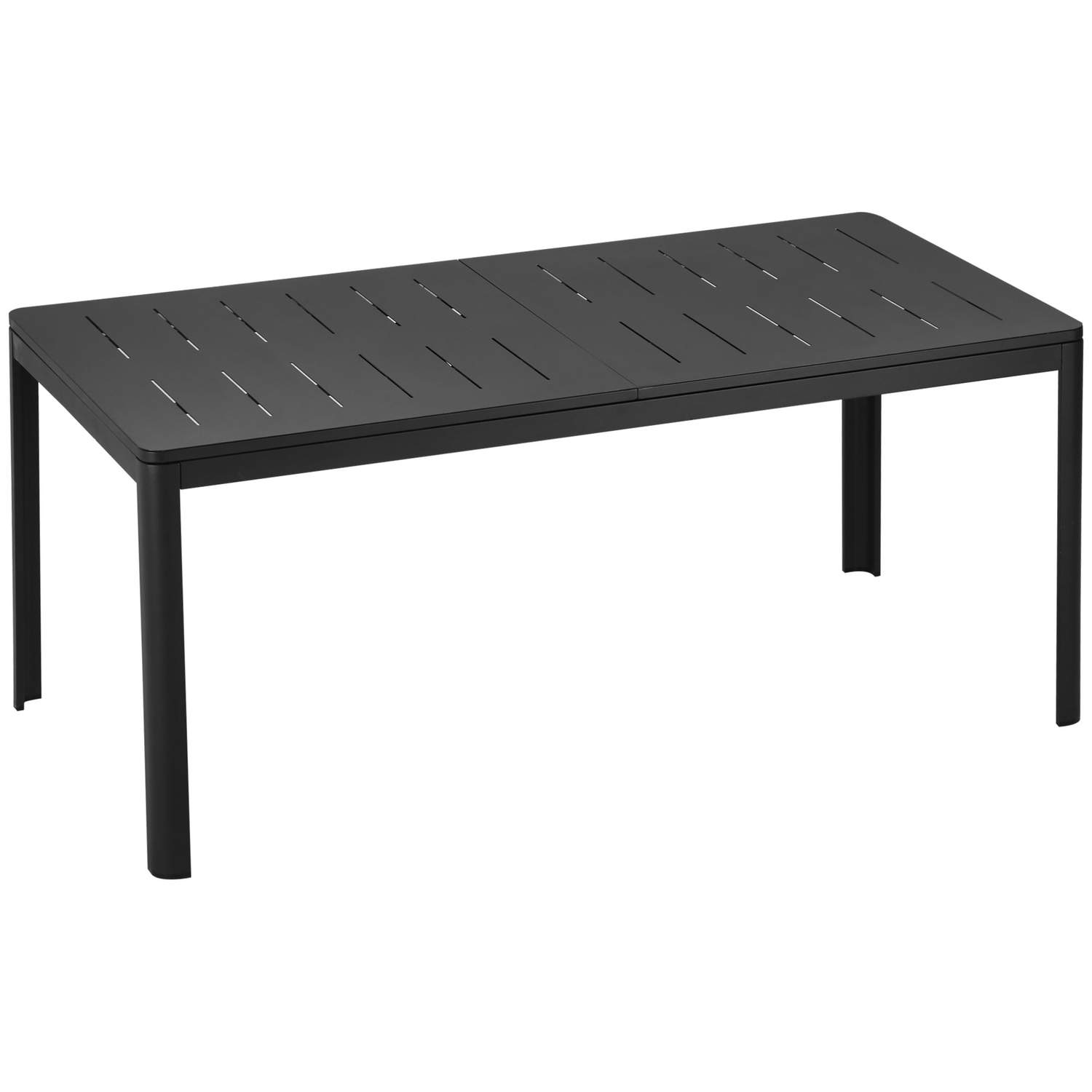 Extendable Garden Table Aluminum Black 180-240Cm Outdoor Terrace