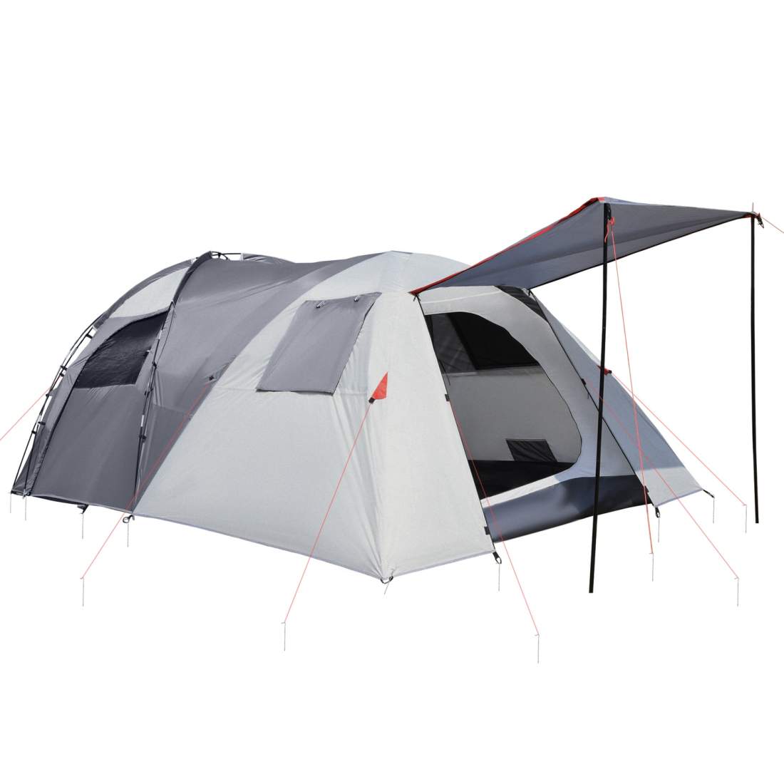 Camping Tent 5-Person Tunnel Tent With Bedroom, Carrying Bag, 2000 Mm ...