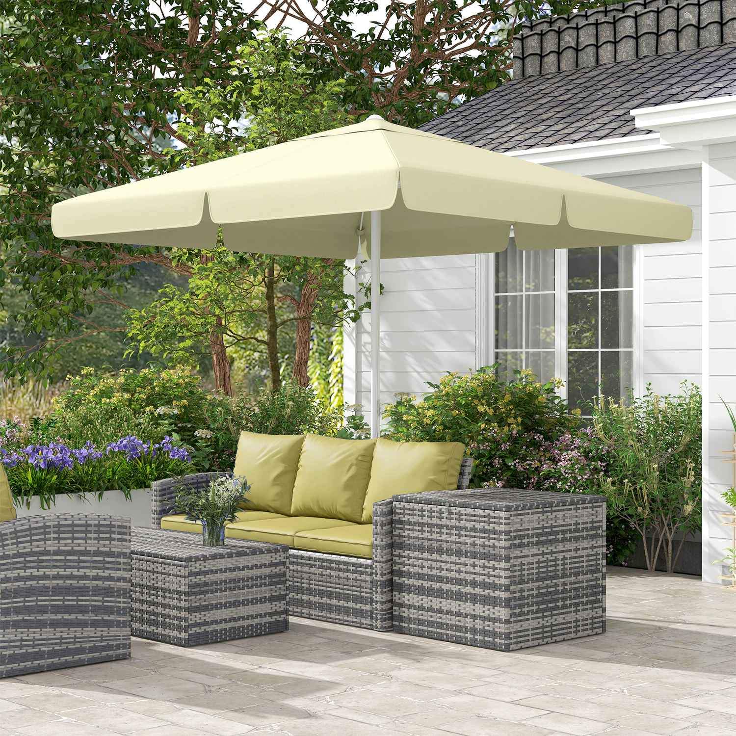 Height-adjustable Balcony parasol 2.5x2.5m Beige
