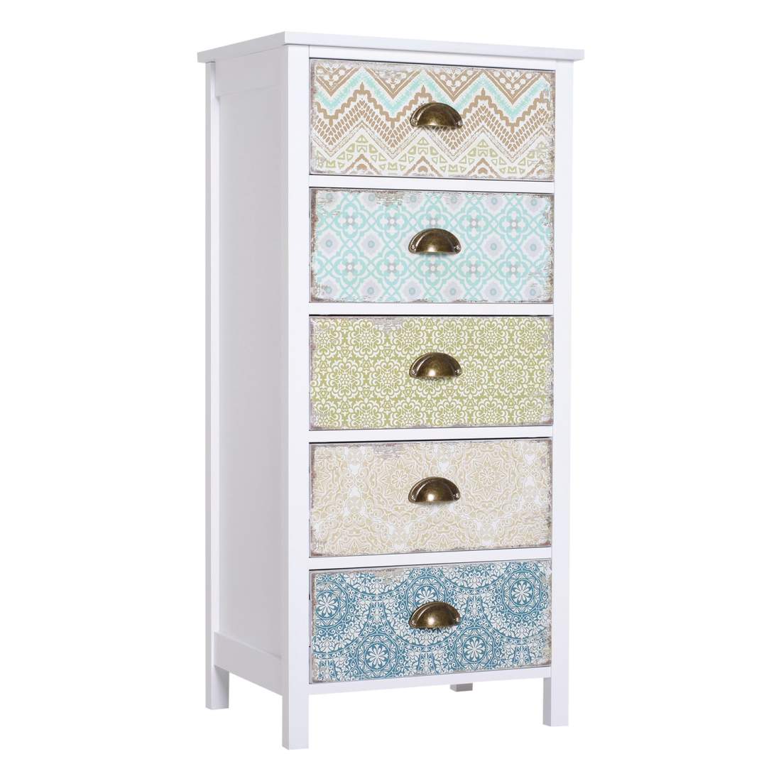 Chest Of Drawers With 5 Drawers, Storage Cabinet, Colorful, With Tilt ...