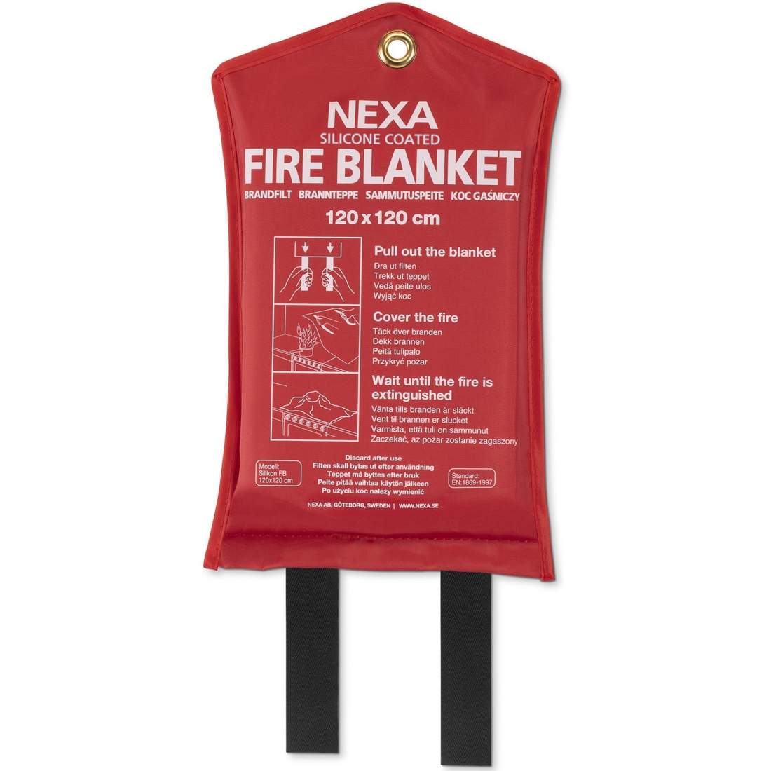 FB-120 RM Fire blanket Silicone Red 120x120 cm