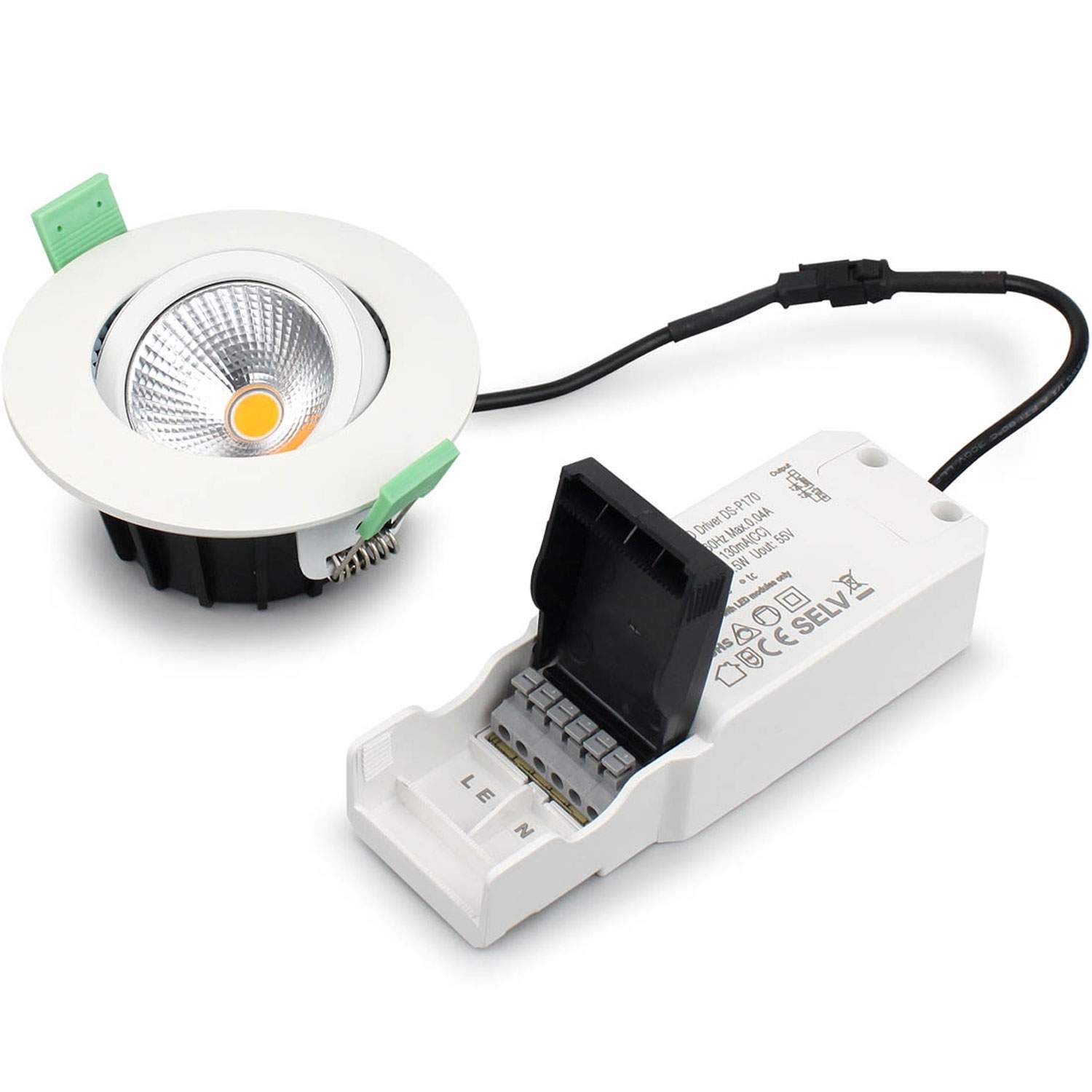 Lisa Dæmpbar forsænket downlight 3000K 600lm IP65 1-pak Hvid