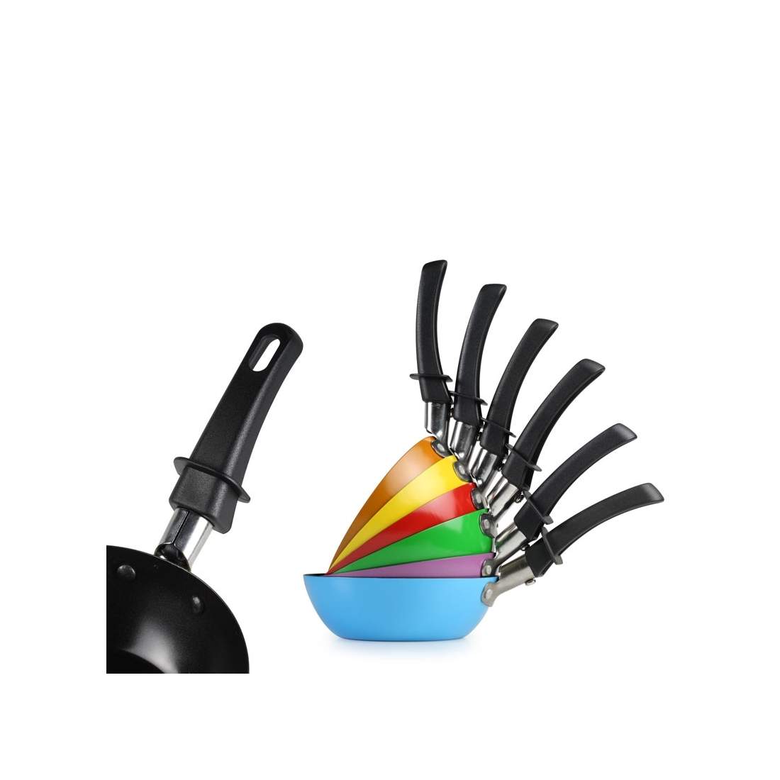 Wokset 6 colored pans