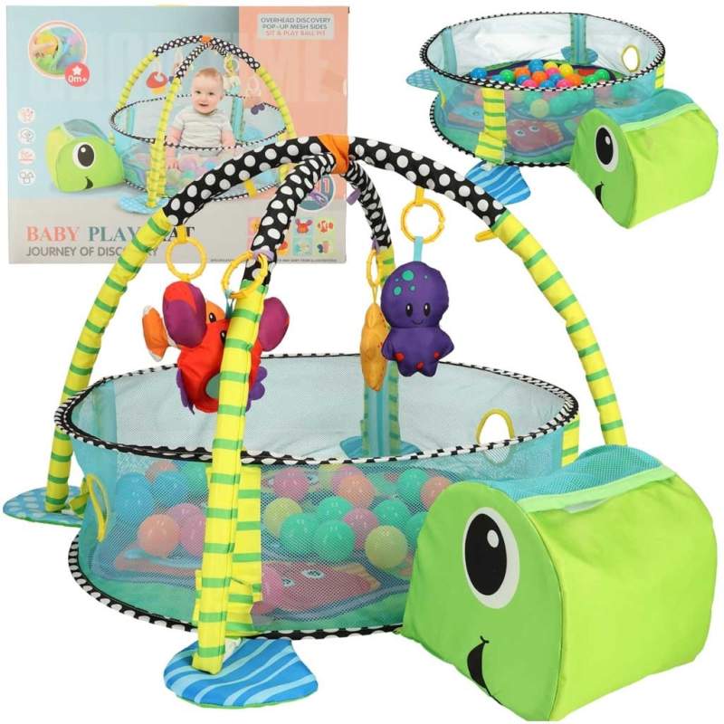 Multifunctional turtle mat with balls and playpen