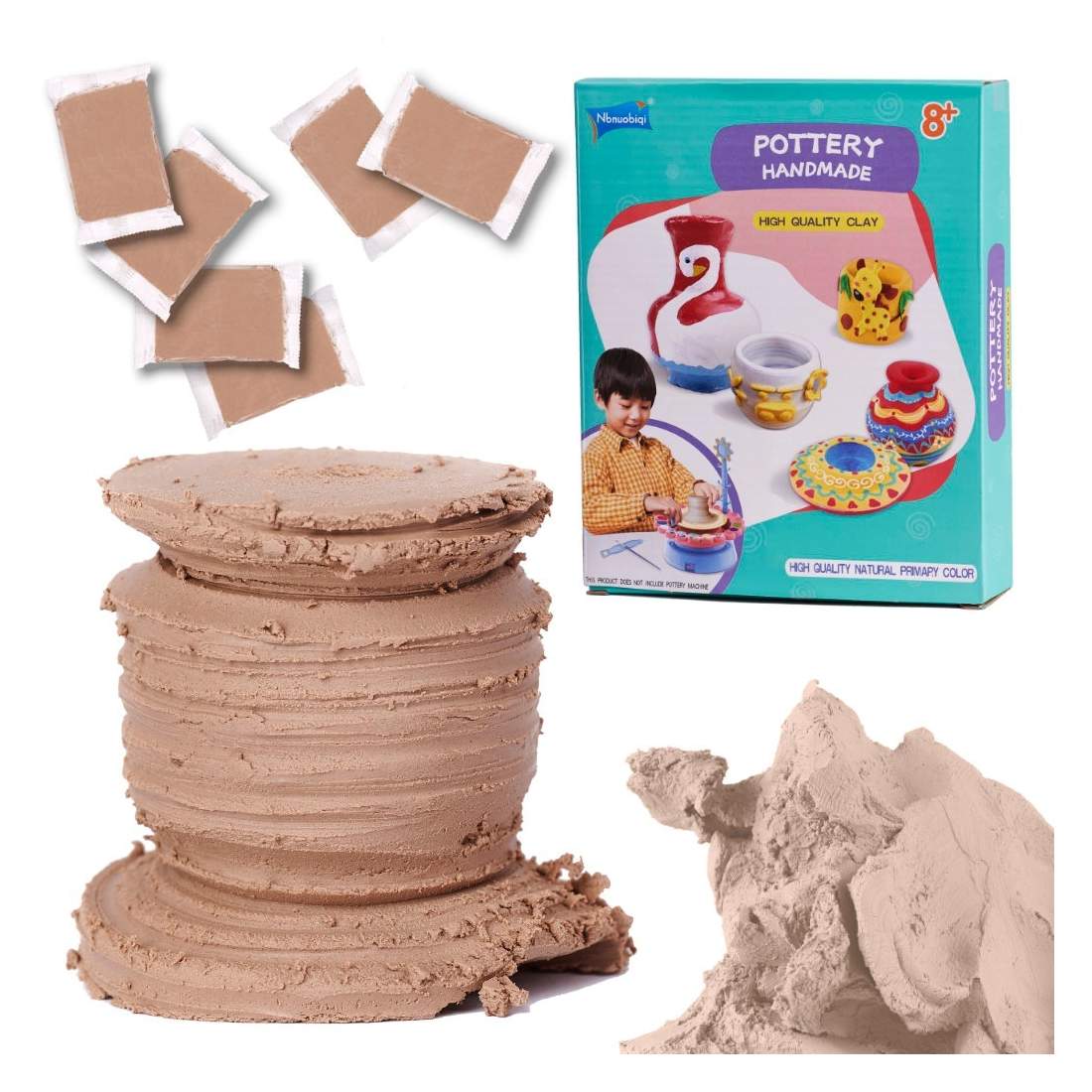 Powerful potter's wheel clay set, 1200g, creativity