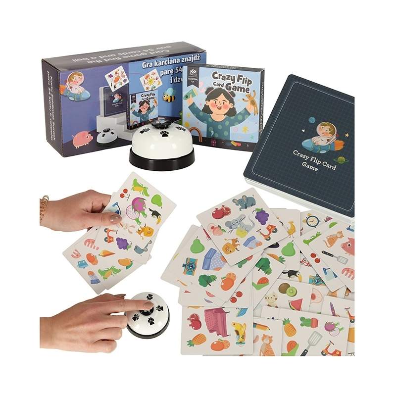 Exciting card game with 54 cards and metal clock