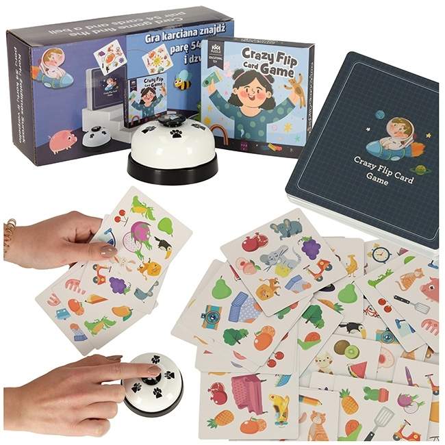 Exciting card game with 54 cards and metal clock